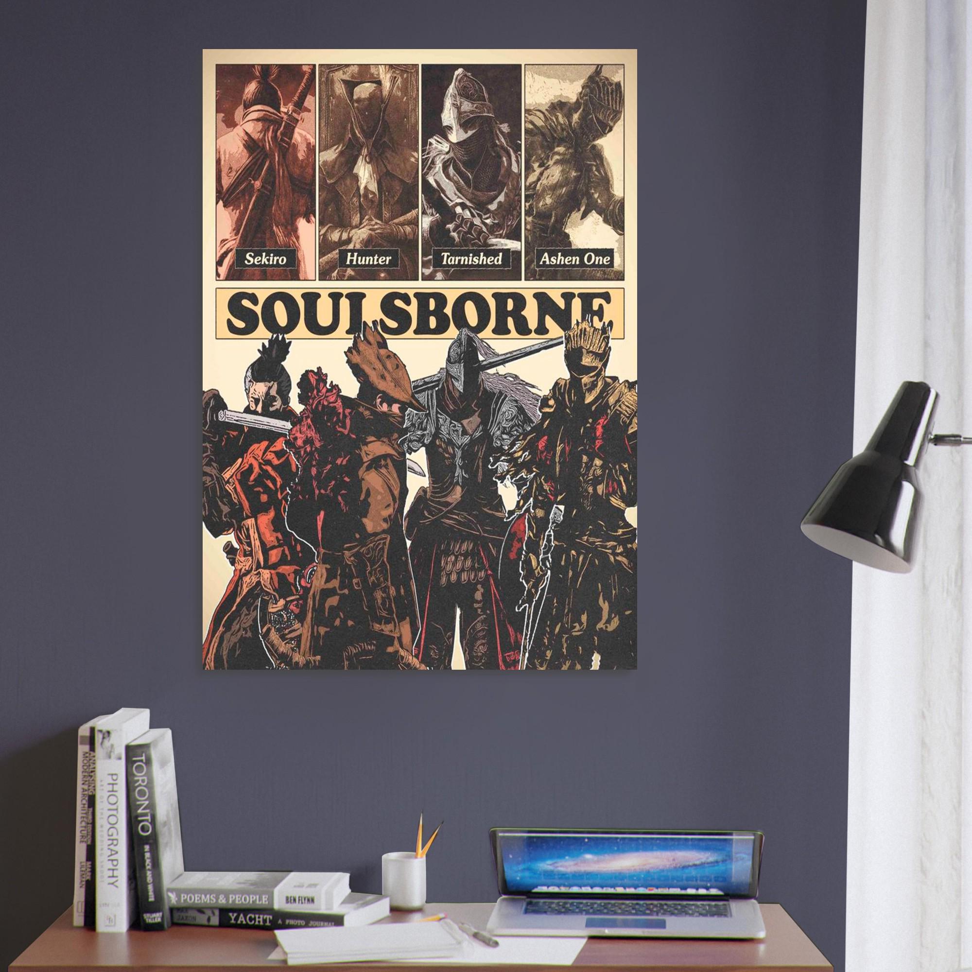 Video Game Poster Dark Souls | Dark Fantasy Warrior Art Print | Epic ...