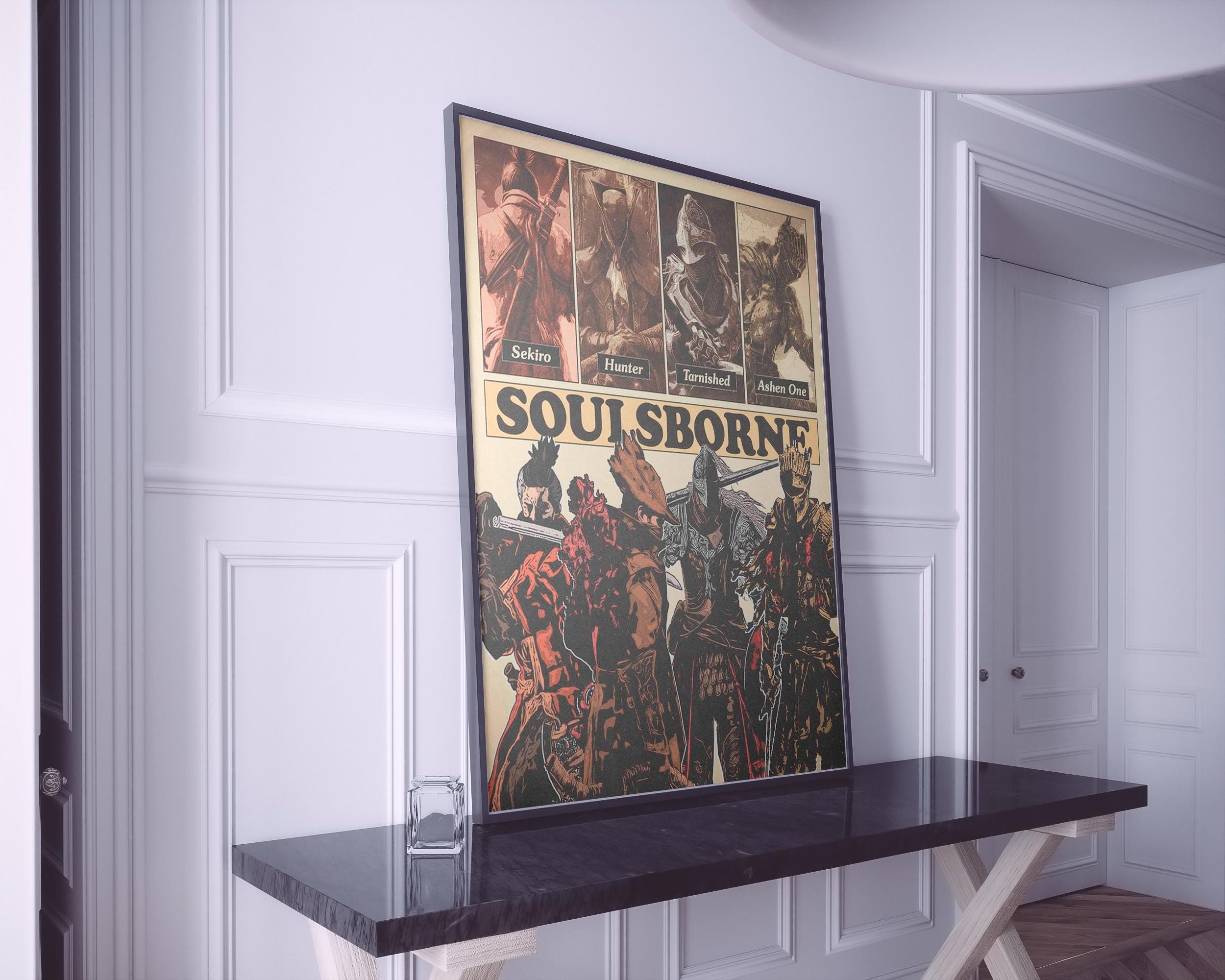 Video Game Poster Dark Souls | Dark Fantasy Warrior Art Print | Epic ...