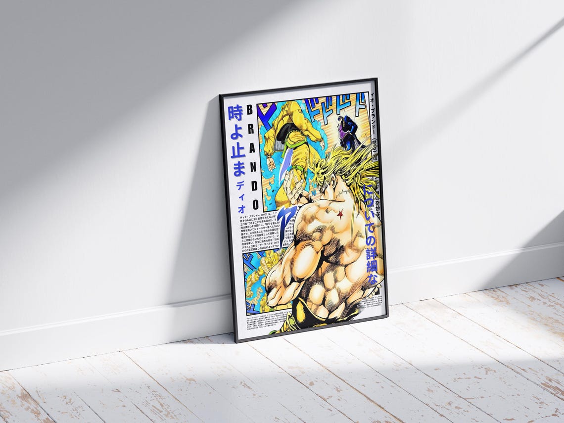 Set of 2 Anime Wall Art Posters – Jotaro &dio Jojo Bizarres Adventures ...