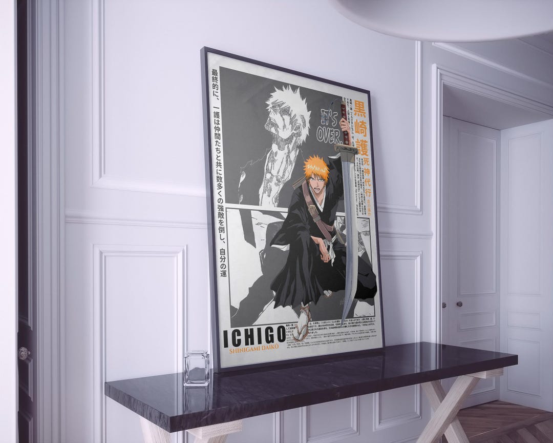 Ichigo Anime Wall Art Japanese Aesthetic Poster Bleach Manga Style ...