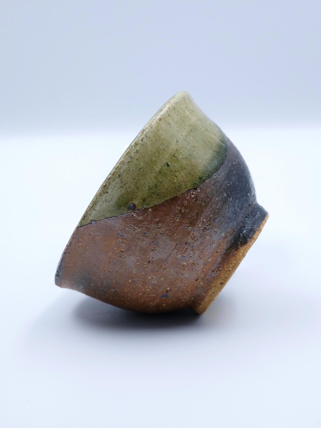 Ao Oribe Chawan Seto Ware Tea Bowl Japanese Studio Pottery Wabi Sabi ...