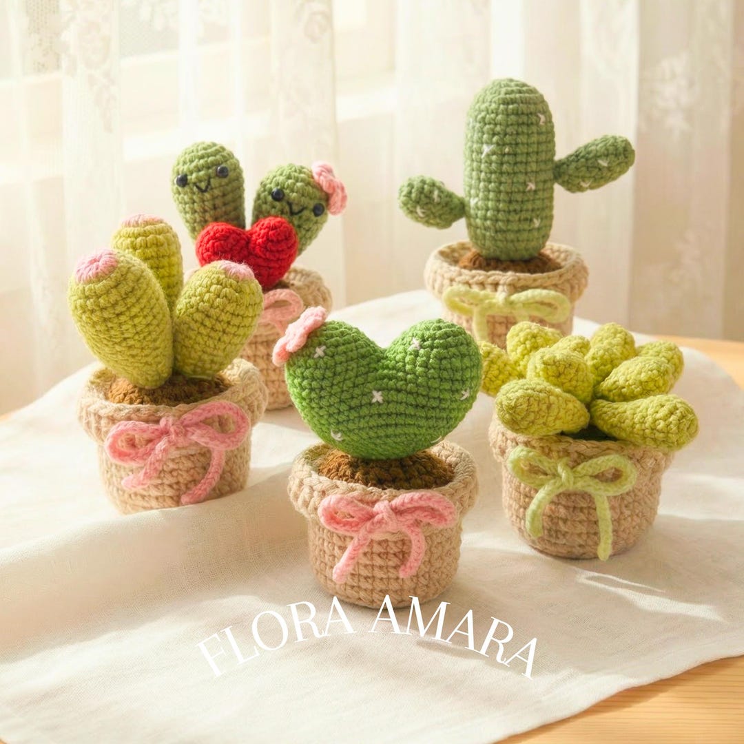 Crochet Cactus Gifting Plant | Handmade Boho Cute Desk or Home Decor ...