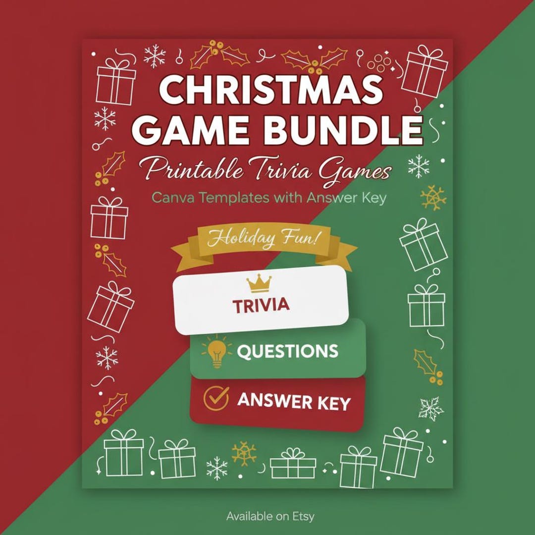 Christmas Trivia Game Template Printable | Blank Question Sheet With ...