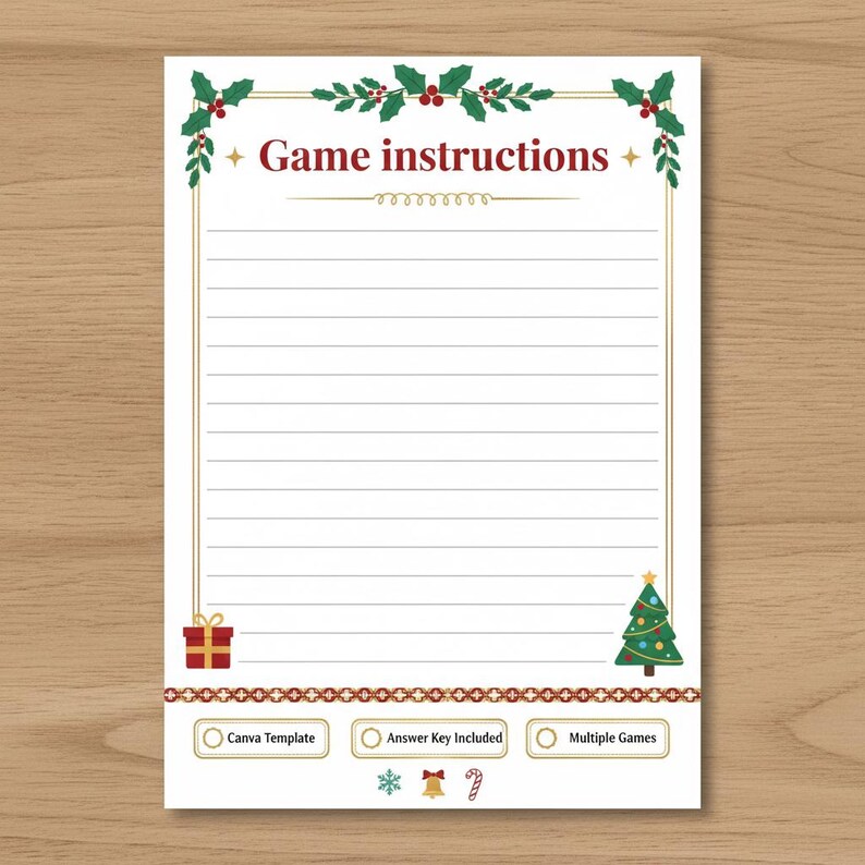Christmas Trivia Game Template Printable | Blank Question Sheet With ...