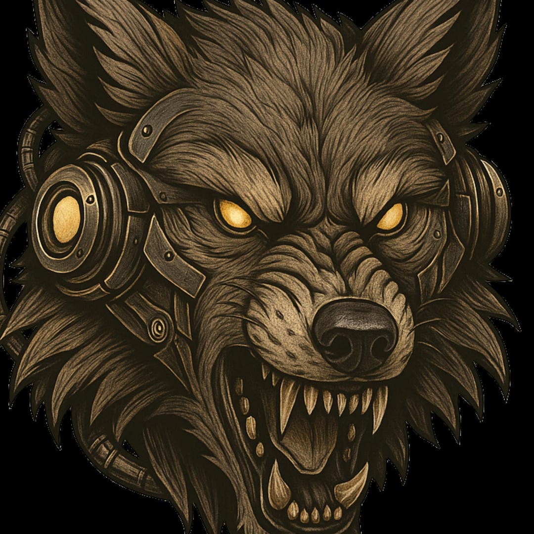 Steampunk Wolf Printable Art – Dark Cyber Wolf Head A4 Poster | PNG ...