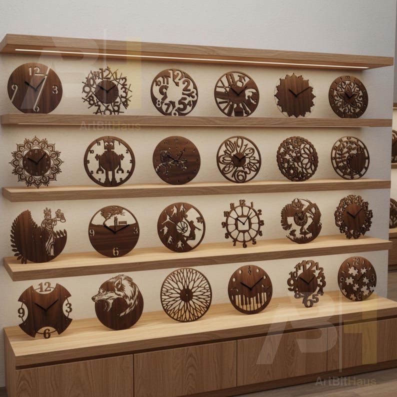 Laser Cut Wall Clock Bundle | CNC Templates (digital Download) - Etsy