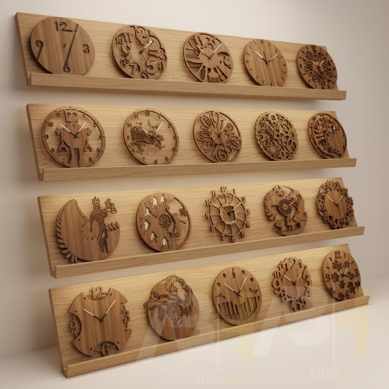 Laser Cut Wall Clock Bundle | CNC Templates (digital Download) - Etsy