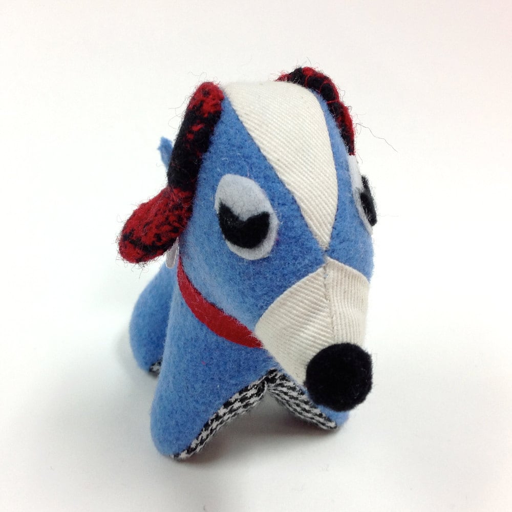 Cute Plush Blue Dog Toy Stuffed Animal Dog Upcycled wool Palm - Etsy ...