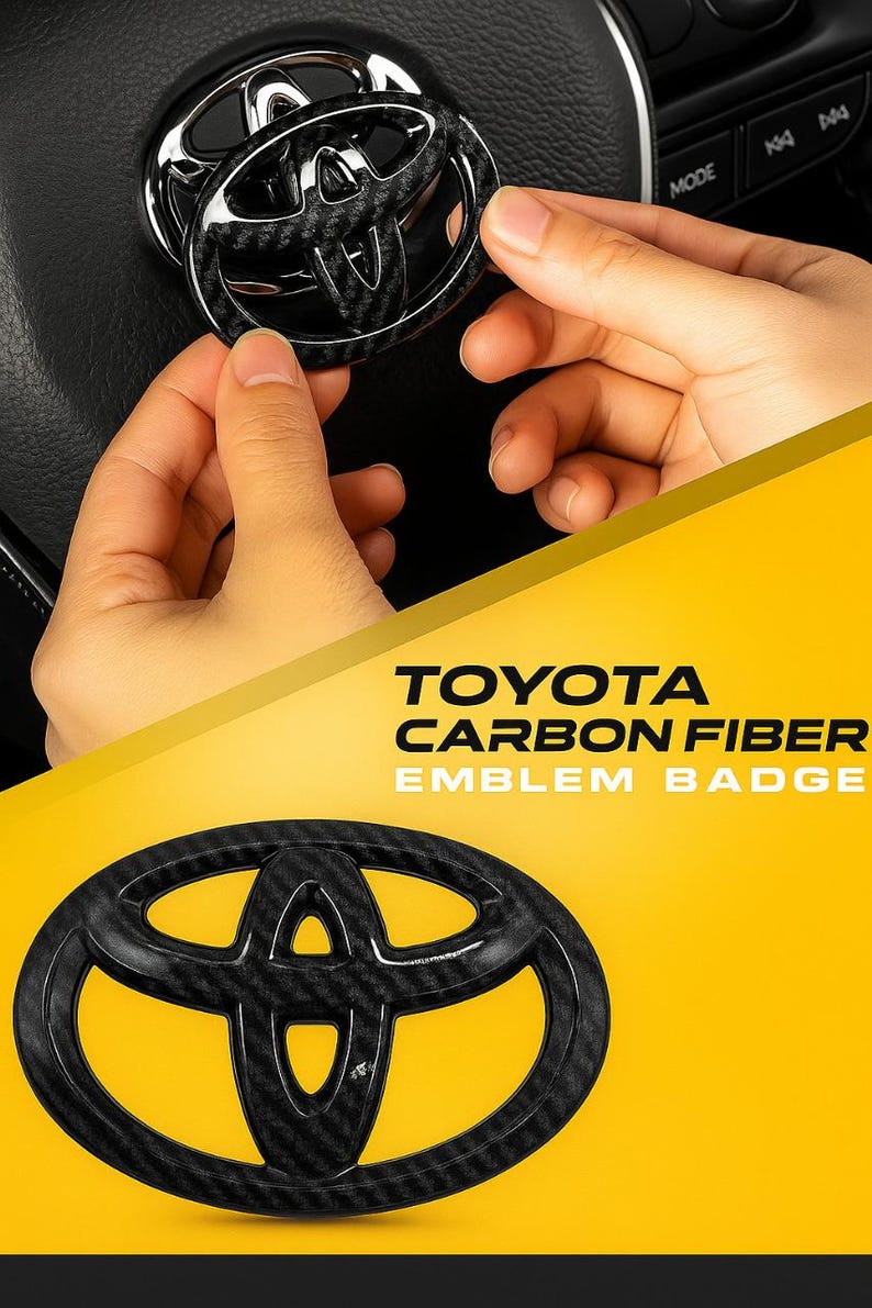 For Toyota Steering Wheel Emblem Overlay | Carbon Fiber ABS Badge - Etsy