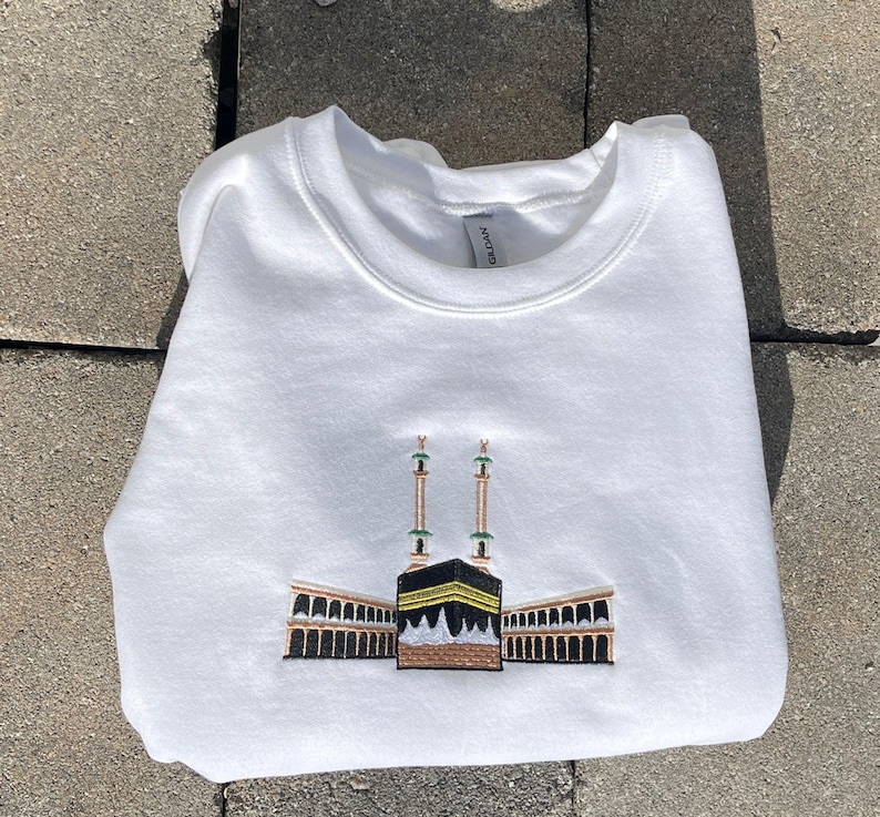 Al Kaaba Embroidered Crewneck - Etsy