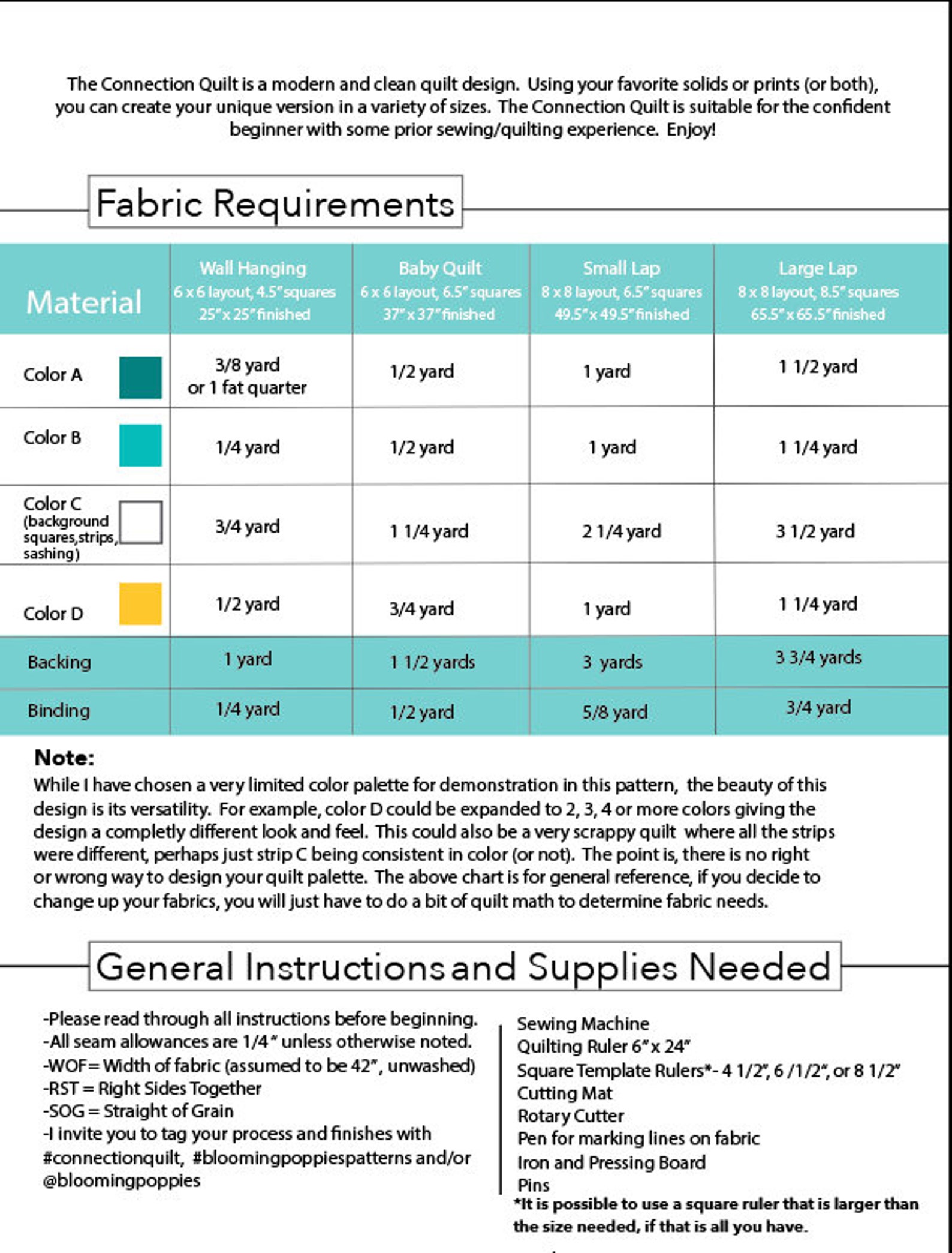 Connection Quilt Pattern A Modern Quilt Pattern Instructions | Etsy