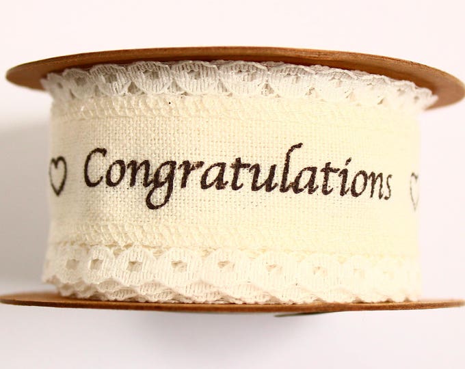 Congratulations Ribbon, Wedding Ribbon, Baby Shower Celebration Ribbon ...