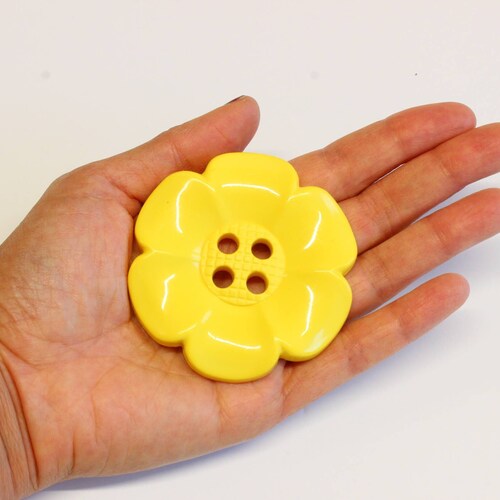 Giant Flower Buttons Giant Yellow Flower Buttons 6.5cm Extra | Etsy