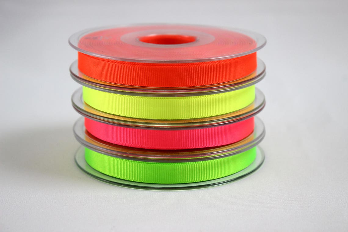 Neon PINK Ribbon Fluorescent Pink Ribbon Hi Viz Ribbon 10mm - Etsy