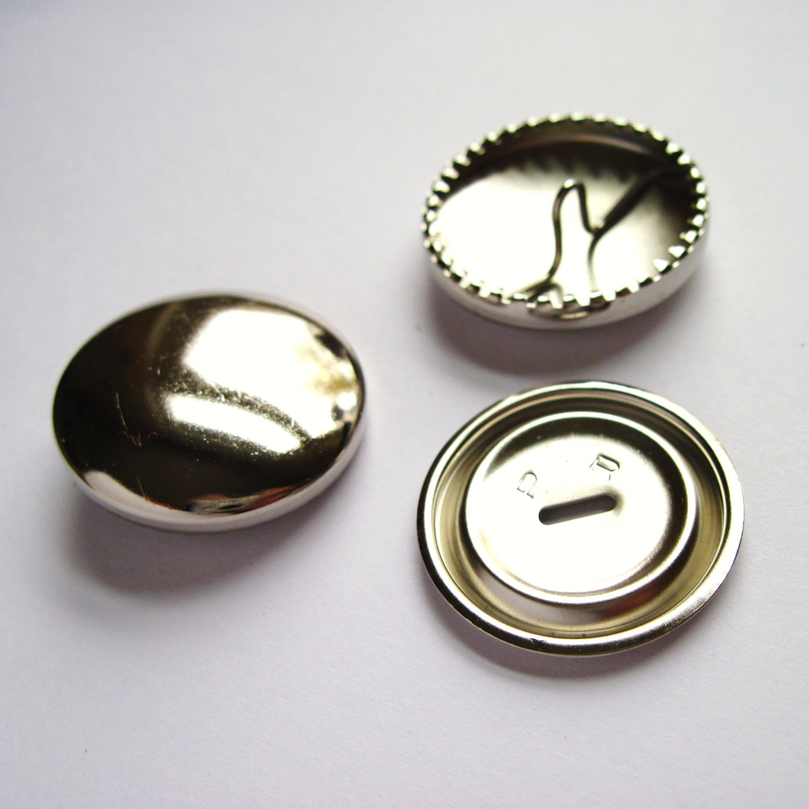 Self Cover Buttons, 22mm - 20x Self Cover Buttons, DIY Buttons, Metal ...