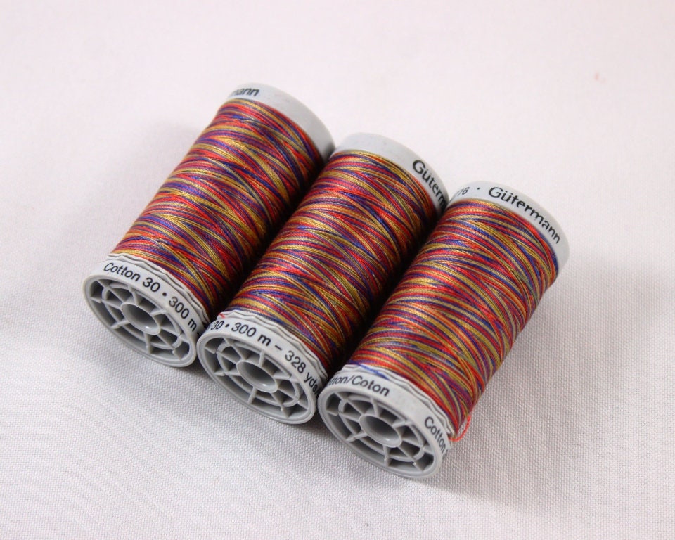 Rainbow Thread Variegated Cotton Thread Gutermann Variegated - Etsy Canada