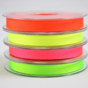 Neon PINK Ribbon, Fluorescent Pink Ribbon, Hi Viz Ribbon, 10mm Neon ...