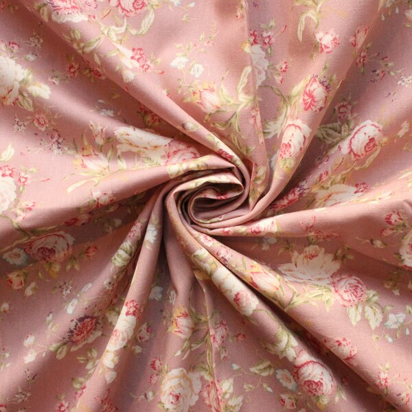 Rose Cotton Fabric - Etsy