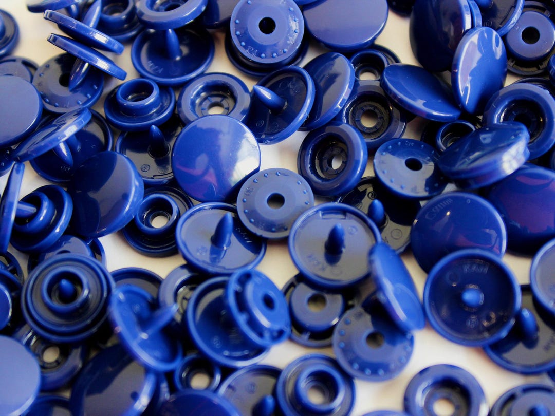 50x Plastic KAM Snaps, 12mm Navy Blue Plastic Poppers, UK Haberdashery ...