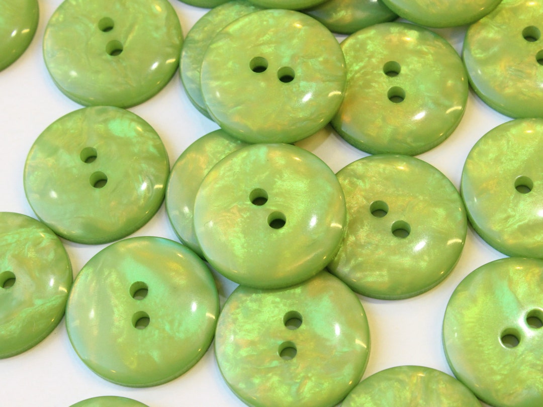 Green Mother of Pearl Buttons, 10x Leaf Green Buttons, Pearly Sheen ...
