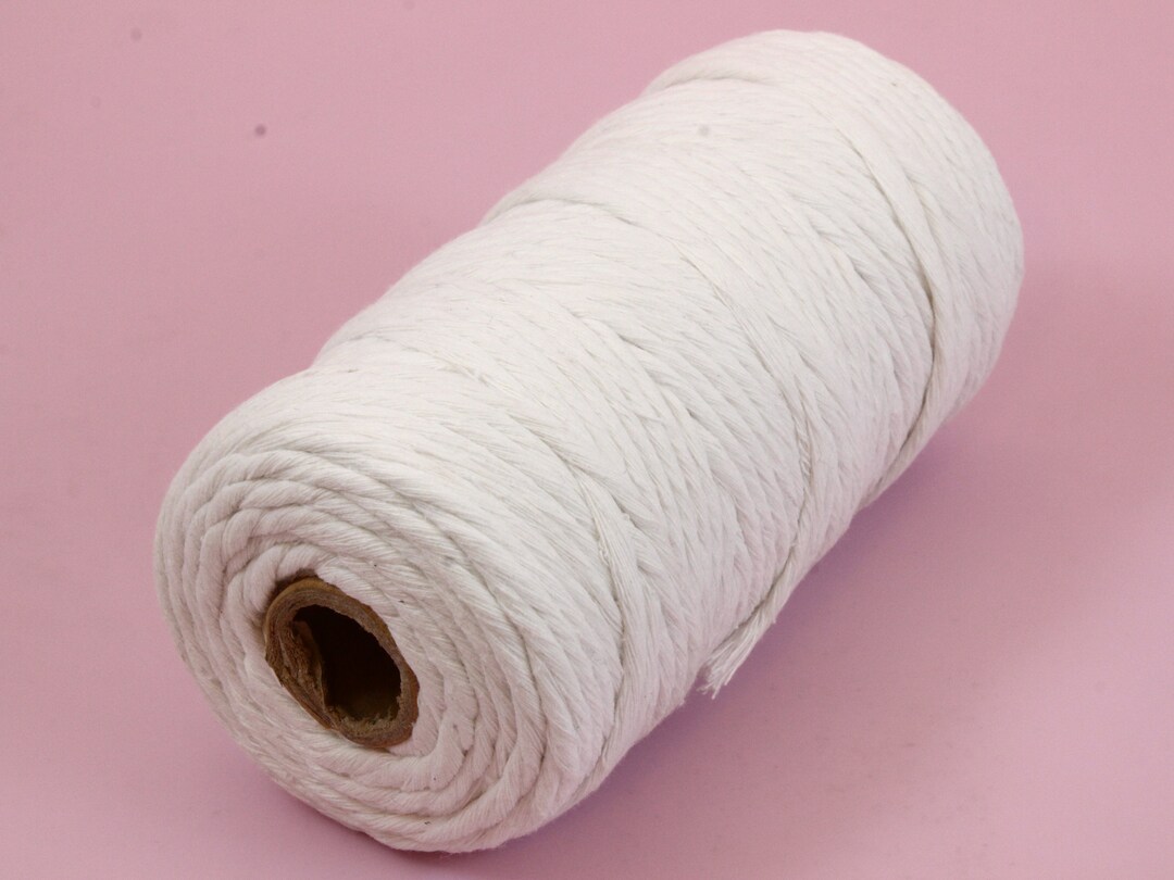 WHITE Macrame Cord, White 3mm Cotton Twine for Macrame and Crafts ...