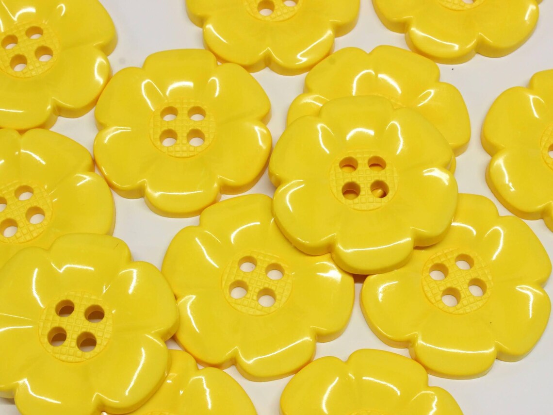 Giant Flower Buttons, Giant Yellow Flower Buttons 6.5cm, Extra Large ...