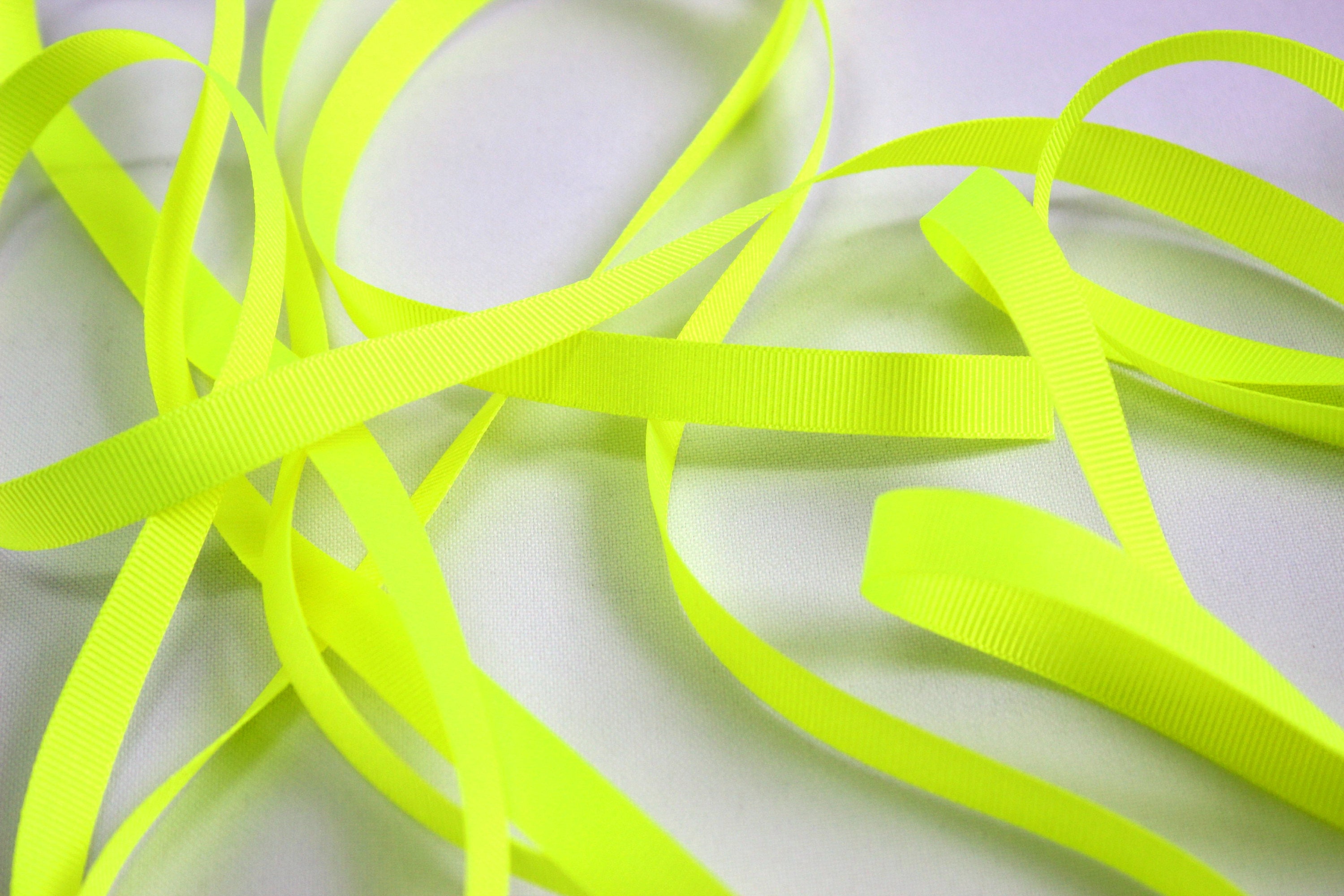 Neon YELLOW Ribbon Fluorescent Yellow Ribbon Hi Viz Ribbon - Etsy UK