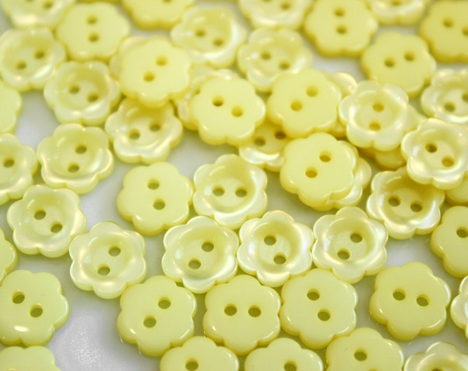YELLOW Flower Buttons 30x, Mini Yellow Flower Buttons, Doll Making ...