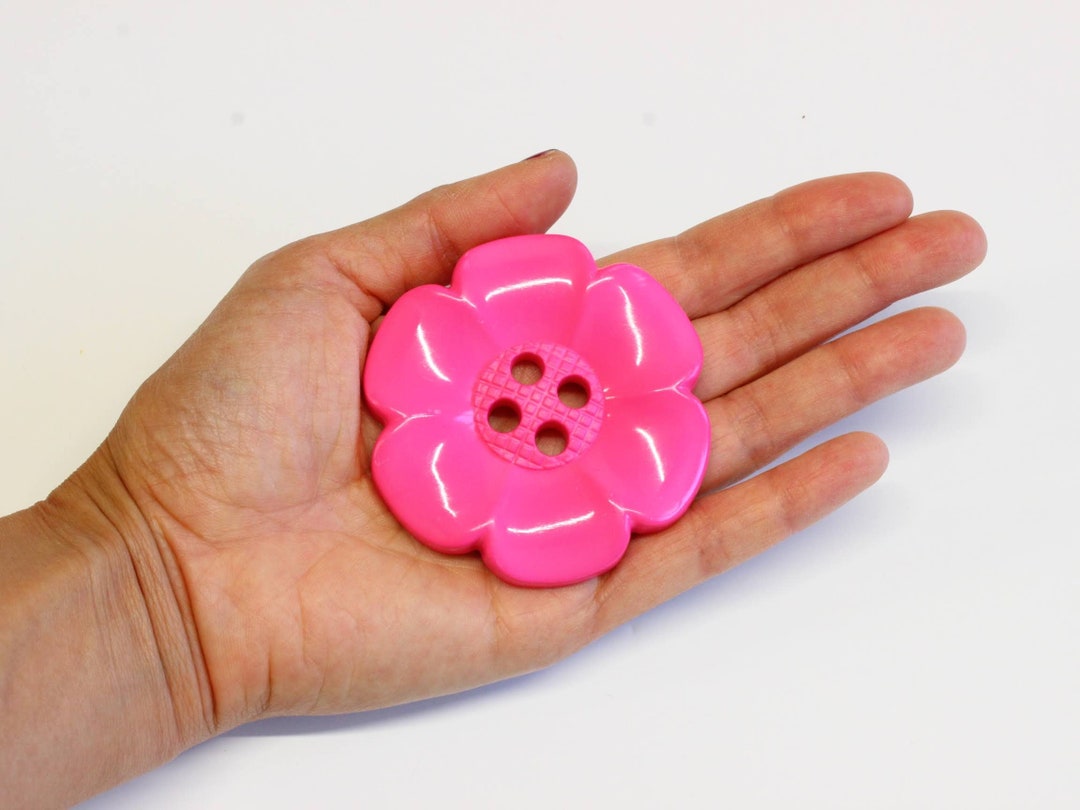 Giant Flower Buttons, Giant PINK Flower Buttons 6.5cm, Extra Large ...
