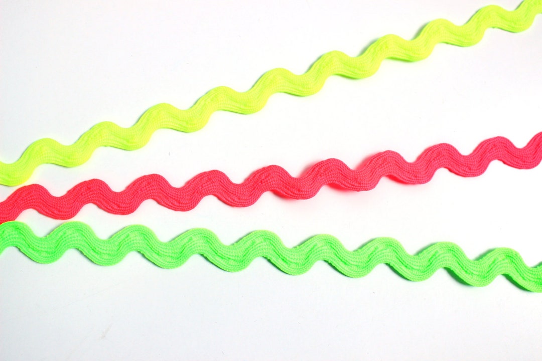 Neon Red Rick Rack, Flo Red Rick Rack, Neon Trim, Ric Rac, Fluorescent ...