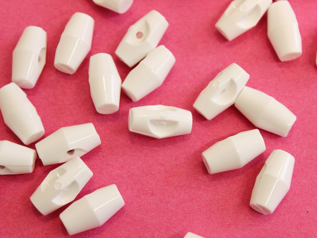 10x White Mini Toggle Buttons for Children and Baby Clothes, Small ...