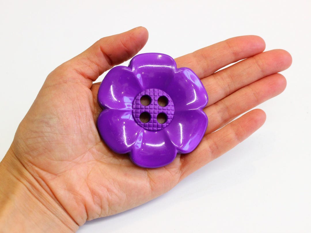 Giant Purple Flower Buttons (6.5cm) - Pack of 5 - Etsy