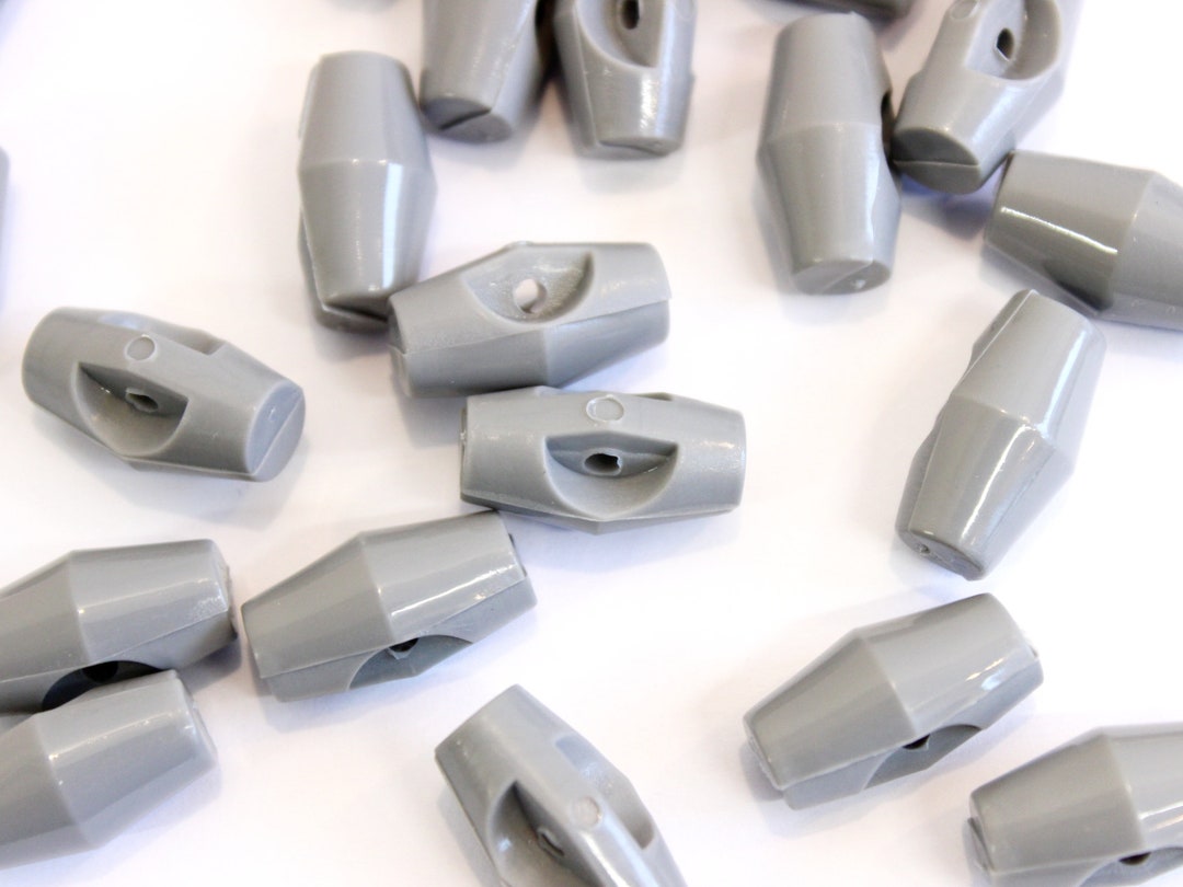 10x Grey Mini Toggle Buttons for Children and Baby Clothes, Small Grey ...