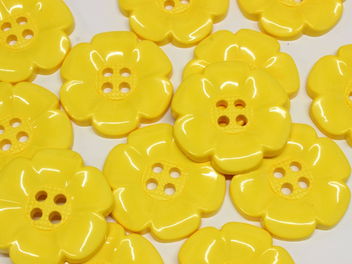 Giant Flower Buttons Giant Yellow Flower Buttons 6.5cm Extra | Etsy