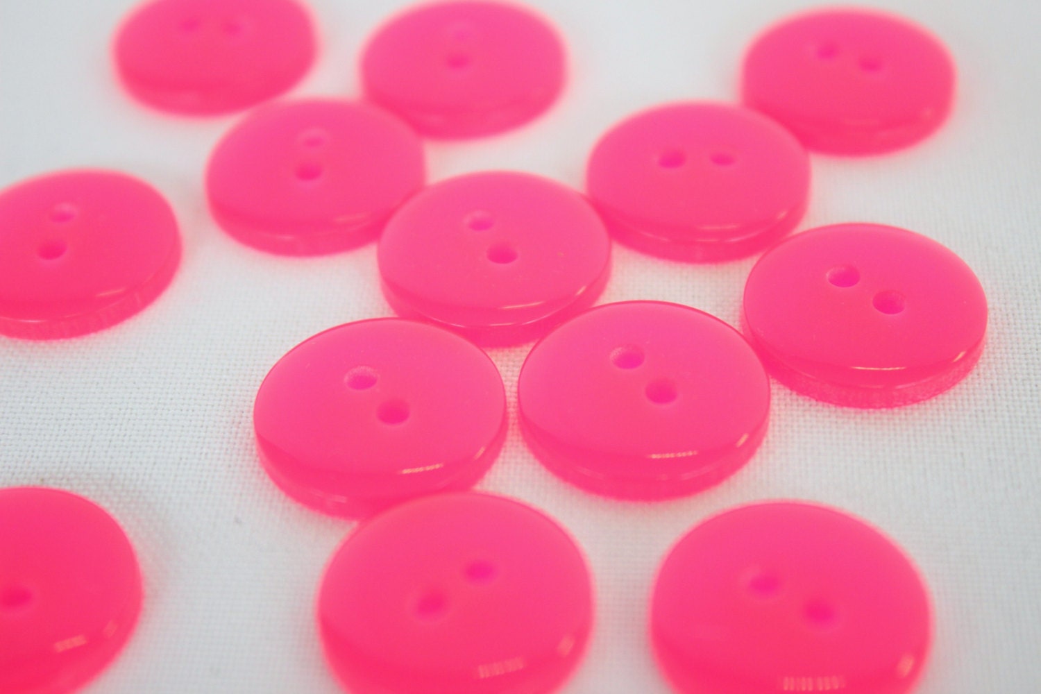 Neon Pink Buttons Fluorescent Pink Buttons Bright Pink - Etsy