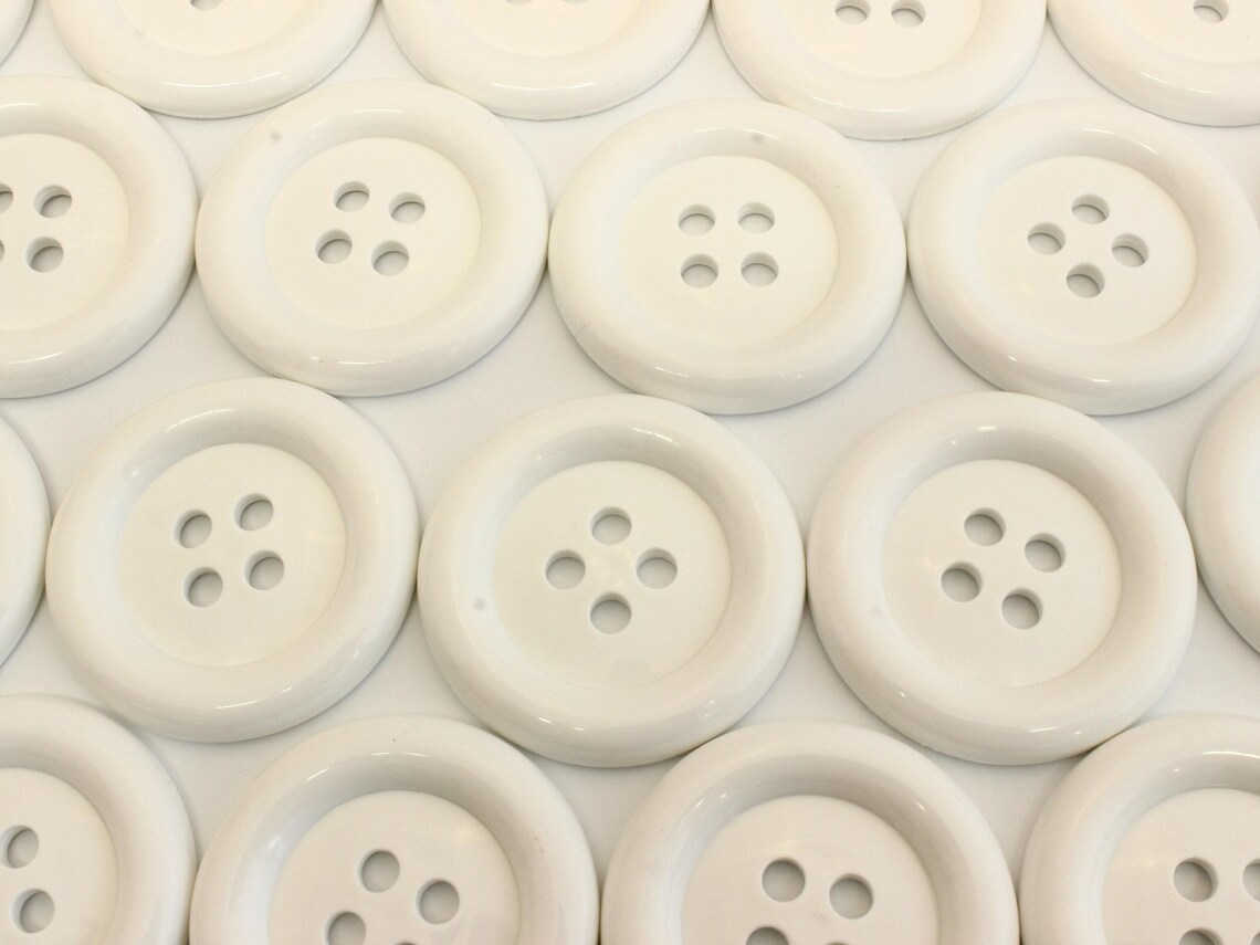 Giant WHITE Buttons, Giant Plastic Buttons 5cm, Extra Large Buttons ...