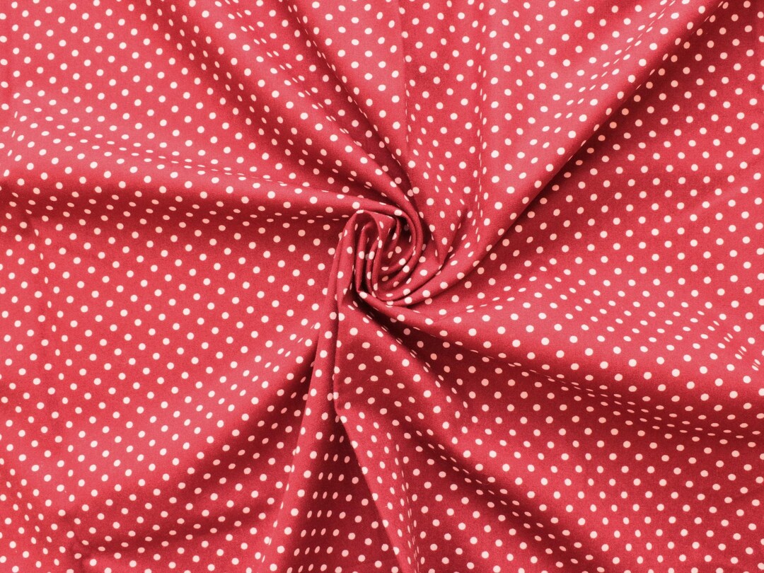 Red Spotty Cotton Fabric: Wine Red Rose & Hubble Poplin - Etsy