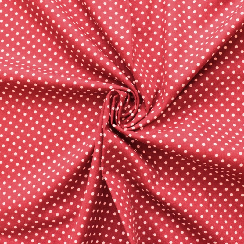 Red Spotty Cotton Fabric - Etsy UK