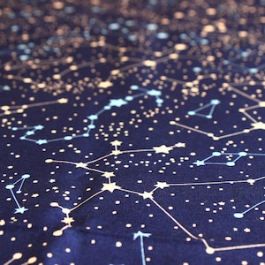 Stars and Constellations Cotton Fabric, 100% Cotton, Zodiac Print ...