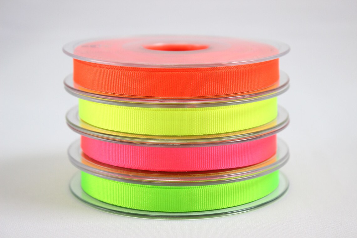 Neon PINK Ribbon Fluorescent Pink Ribbon Hi Viz Ribbon 10mm - Etsy