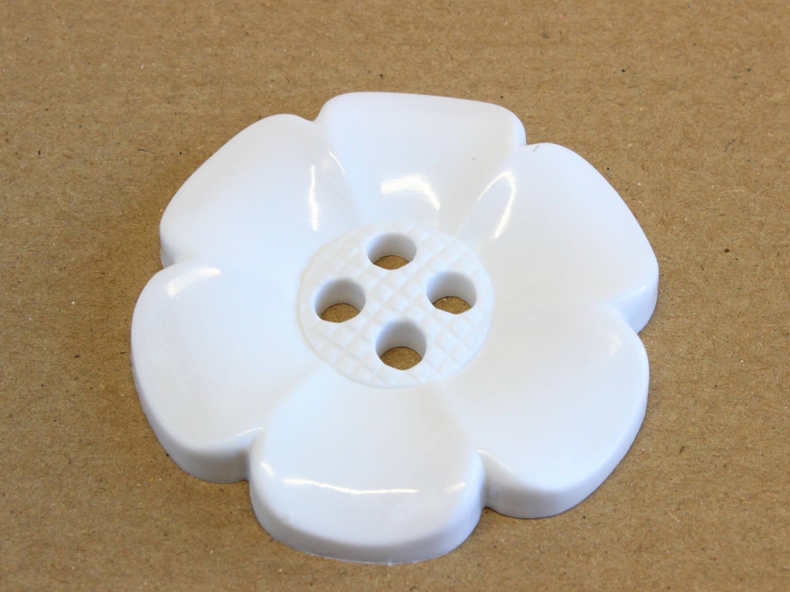Giant Flower Buttons Giant WHITE Flower Buttons 6.5cm Extra - Etsy