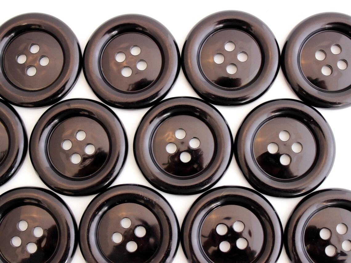 Giant BLACK Buttons, Giant Plastic Buttons 5cm, Extra Large Buttons ...