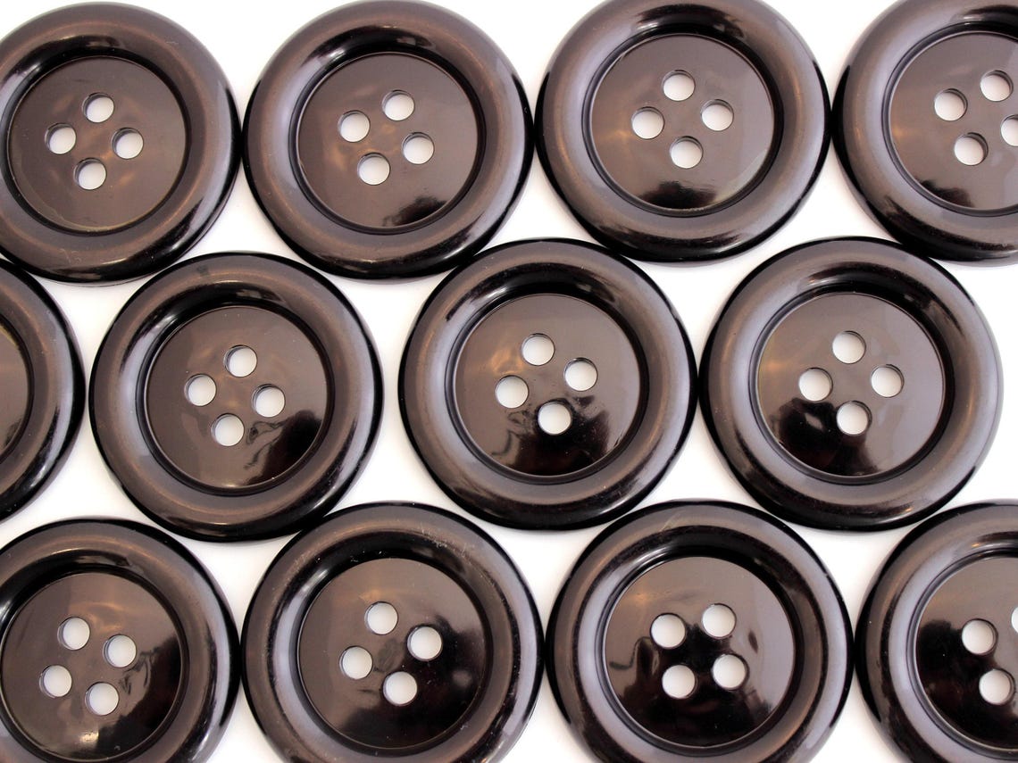 Giant BLACK Buttons, Giant Plastic Buttons 5cm, Extra Large Buttons ...