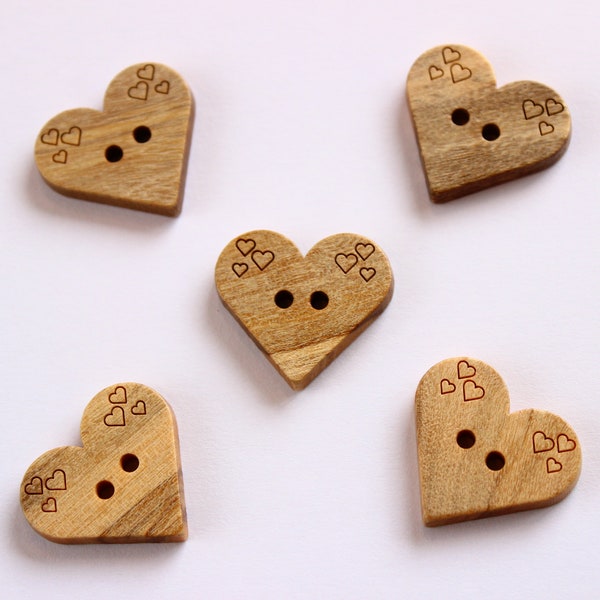 Tiny Heart Buttons - Etsy