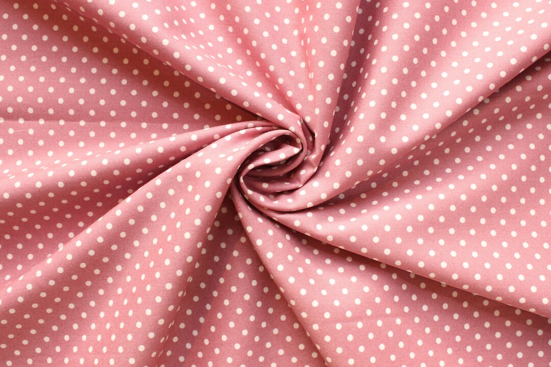 Pink Spotty Cotton, Pure Cotton Pink Mini Spot Fabric, Rose and Hubble ...