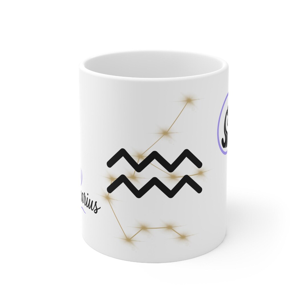 Aquarius Constellation Ceramic Mug | Zodiac Coffee Cup - Etsy