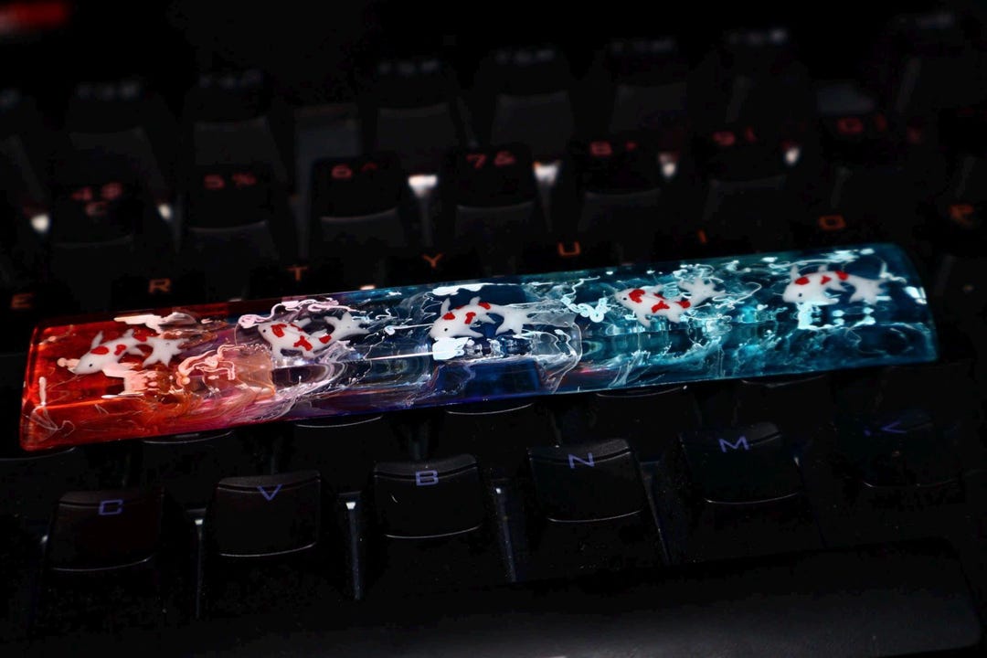 Resin Koi Fish Spacebar – Handmade Gradient Keycap for Mechanical ...