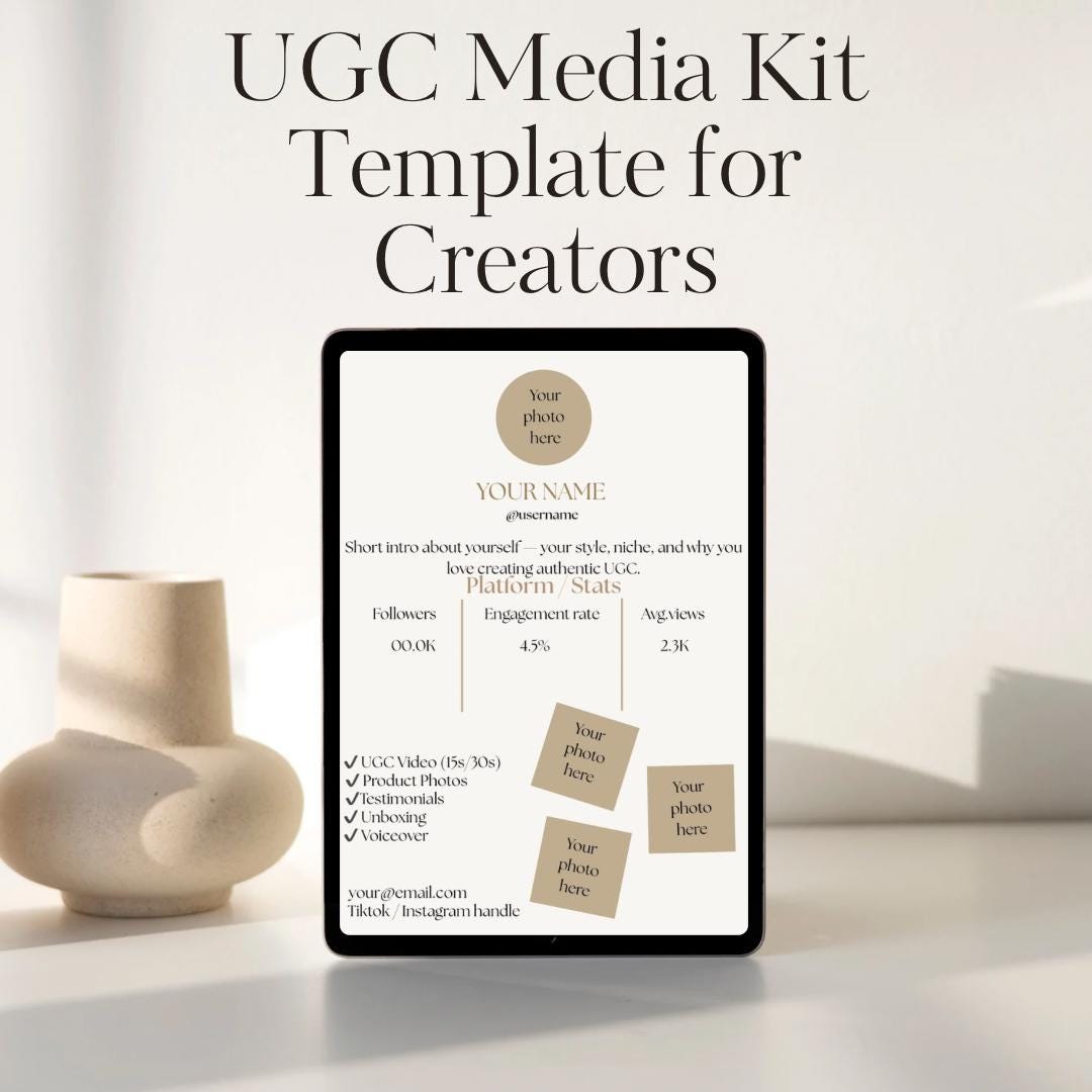 UGC Media Kit Template | Editable Canva Template for Content Creators ...