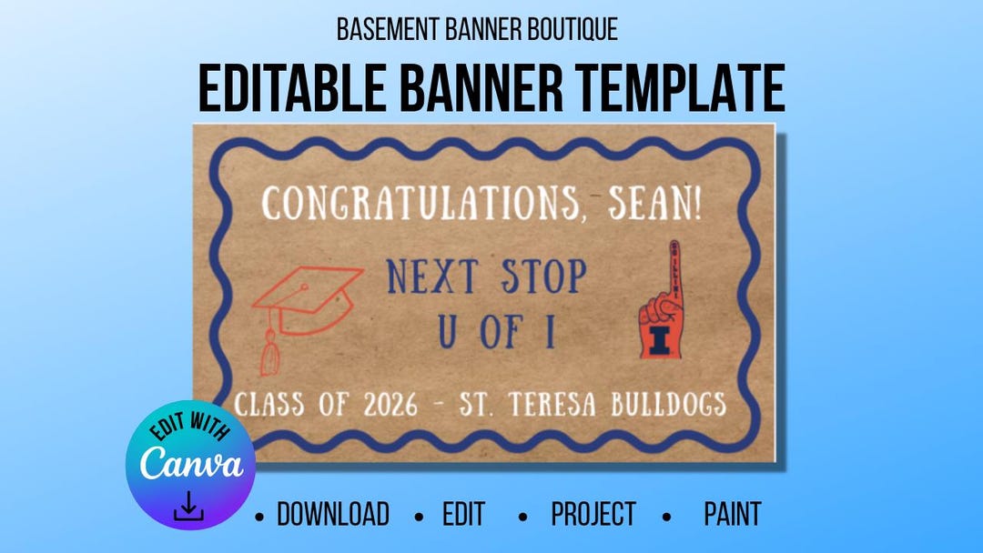 Editable Graduation Banner Design - Etsy