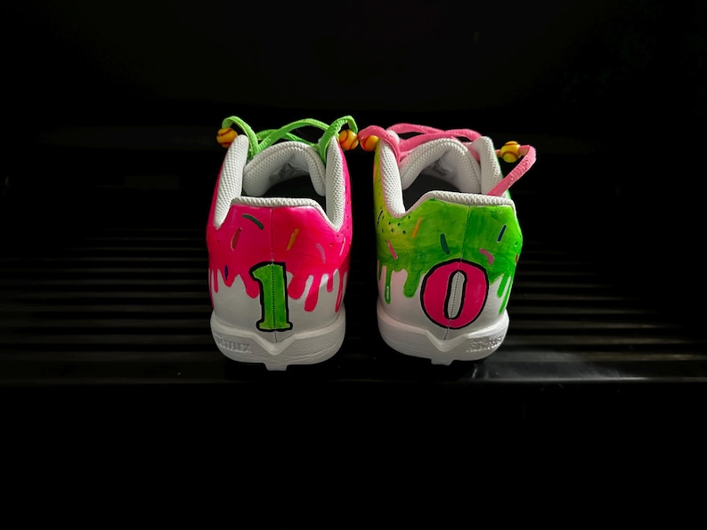Custom Hand-painted Softball Cleats | Neon Drip Design - Etsy